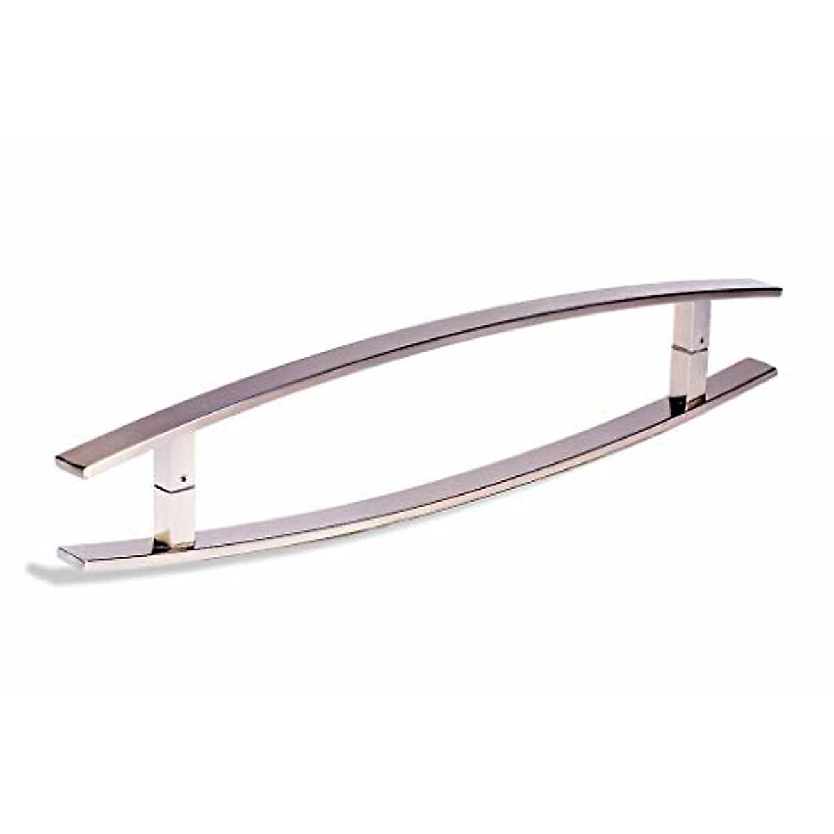 18 Inch Square Rectangle Flat Shape Stainless Steel Modern Contemporary Entry Door Handle Bar Ladder Pull Shower Glass Sliding Barn Door Interior Exterior Door Pull Push Brushed Nickel Satin Finish