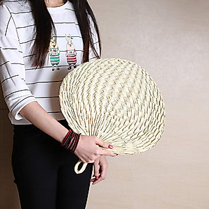 IMIKEYA Fan Cattail Leaf Walk Straw Fan Straw Fan Handmade Home Straw Fan Summer Straw Fan