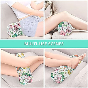 Vnurnrn Dinosaurs Neck Support Pillow Round Neck Roll Bolster Cylinder Pillow Cervical Pillows Arm Pillow for Leg Knee Back Head Support for Gifts Camp Study Work