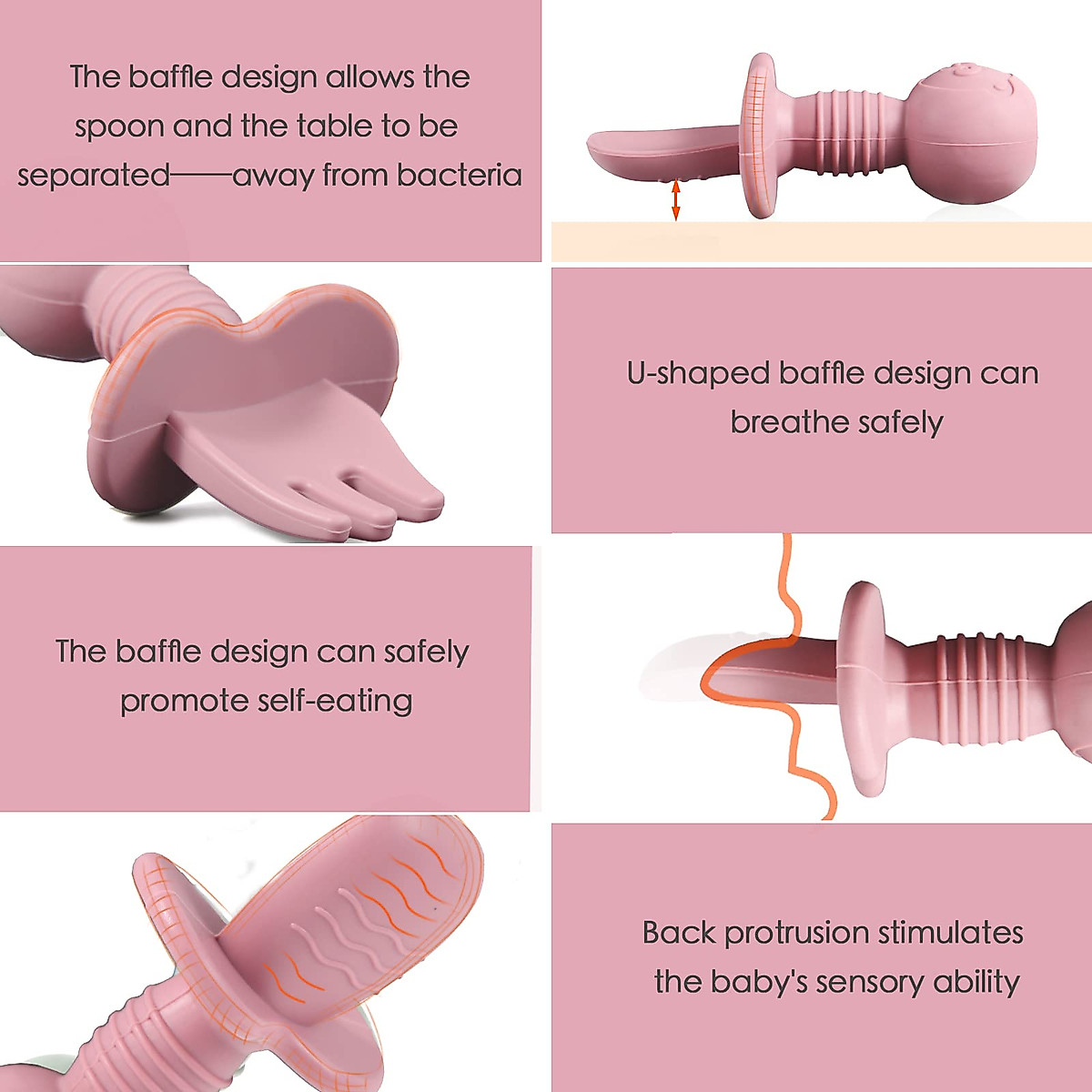 X-Innovatech Silicone Baby Utensils and Small Cup Bpa Free Baby Led Weaning Baby Spoon, Fork and Training Cup for 6 Months and up Anti Choke Baby Self Feeding Supplies（Deep red）