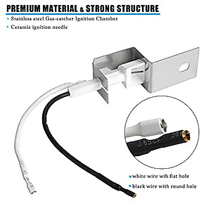 ATKKE 80462 Grill Igniter Replacement Kit with Manual Pushbutton Ignitor Fire Starter for Weber Q Gas Grill Q100/1000 & Q200/2000