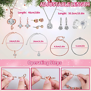 MOVINPE Rose Gold Jewelry Set Advent Calendar for Girl 2023 Christmas