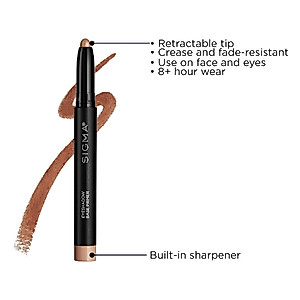 Sigma Beauty Eyeshadow Primer Base – Professional Grade Eye Primer Crayon w/Retractable Tip for Long-Lasting Makeup & All-Day Color Payoff, Prevents Creasing (Bubbly, Pinky Peach Champagne Shimmer)