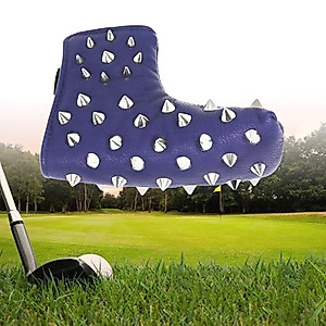 HISTAR 1pcs Golf Genuine Leather Blade Putter Cover for Odyssey Scotty Cameron (Blue)