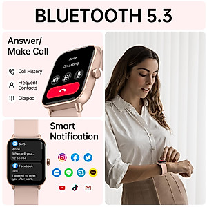 Smart Watch for Women Men (Answer/Make Call) with Alexa Built-in, iPhone Android Compatible, Sleep and Activity Tracker Heart Rate Blood Oxygen Monitor 1.8"Touch Screen Bluetooth Watch
