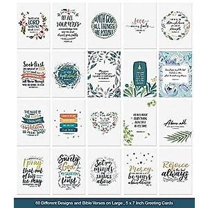 Dessie Bible Verse Cards With 60 Different Designs and Inspirational Bible Verses. Large Blank Note Cards, Envelopes and Gold Seals, 60 Unique Scripture Cards