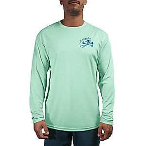 Rattlin Jack Men's UV Sun Protection Sport Fishing Shirt Marlin Gold XL Teal