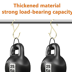 HCTESCO 4.96inch Gold Large S Hooks for Hanging Heavy Duty - Perfect for Plants, Closets, and More! (16)
