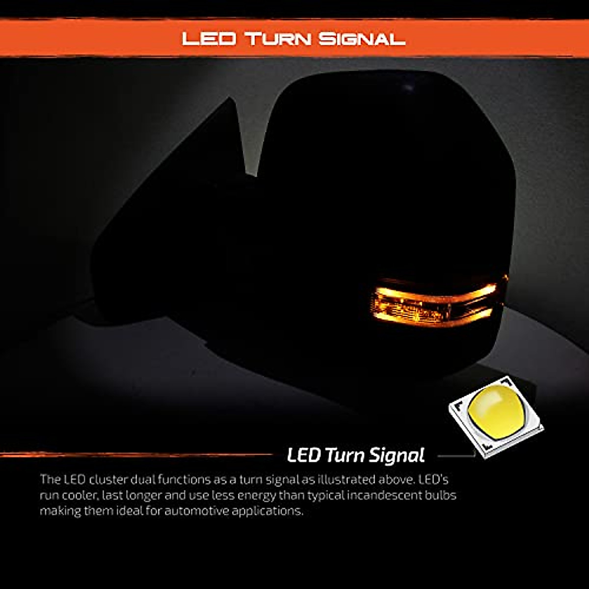 AKKON - For 07-14 Ford F150 Pair of Power + Heated + Turn Signal + Puddle Lamp + Manual Extendable Black Towing Side Mirrors