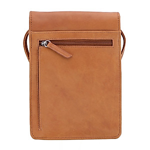 ili New York 6824 Leather Crossbody Organizer with RFID Blocking Lining (Antique Saddle)