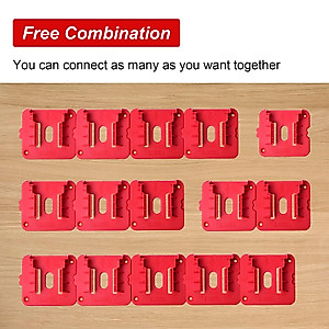 KETTKEL 20pack Milwaukee M18 Battery Holder,Wall Mount 18v Milwaukee Battery Storage Case Tool Holder For Shelf Work Van Toolbox