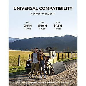 BLUETTI Solar Generator EB55 with 100W Solar Panel Included, 537Wh Portable Power Station w/ 4 110V/700W AC Outlets, LiFePO4 Battery Pack for Camping, Adventure, Emergency