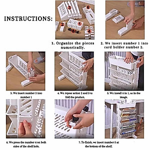 Multifunctional Storage for Books, White Rotating Shelf with 6 Levels, Plastic Bookcase on Wheels!