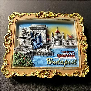 Szechenyi Chain Bridge Budapest Hungary Refrigerator Magnet Travel Souvenir 3D Fridge Decoration Magnetic Sticker Craft Collection