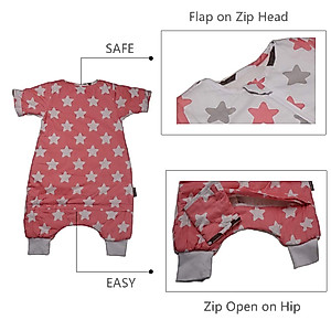 BLOOMSTAR Baby Sleep Sack Early Walker,2.5 Tog Toddler Sleeping Sack with Long Sleeves Girl Kids Wearable Blanket with Leg Cotton Warm Large Sleeping Bag 12M 24M