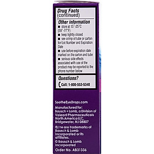 Bausch + Lomb Soothe Lubricant Nighttime Dry Eye Ointment, 0.12 Ounce (Pack of 1)