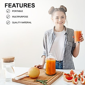 MT Products Clear PET Plastic Juice Bottles 64 oz. - Empty Container with Tamper Evident Caps (Set of 4) - Made in the USA