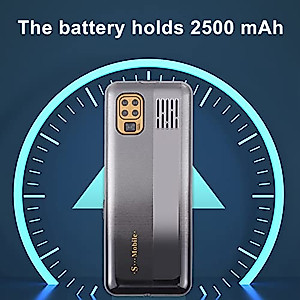 ASHATA W23 Big Button Phone for Seniors, Ultra Thin 2G Mobile Phone Large Button Volume Senior Unlocked Cell Phone, 3 SIM Card Slot, 2500mAh, for Elderly(Black)