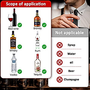 NFFIBDH Measured Liquor Pourers 1.5 oz Wine Bottle Pourers, Automatic One Shot Two Shot Pourer for Cocktail and Whisky, Brandy, Rum, Tequila, Vodka and Gin, Absinthe for Home, Bar (Pack of 12)