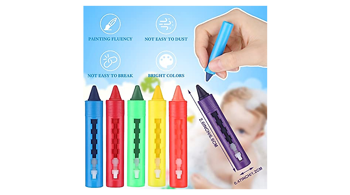 Bath Crayons for Kids – Washable, Non-Toxic Bathtub Markers