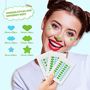 ANAI RUI Pimple Patches Hydrocolloid Acne Stickers with Tea Tree Oil + Salicylic Acid, Cover Dot for Acne Blemish, Draw out Oil & Impurities, 108 Dots, 12mm & 8mm