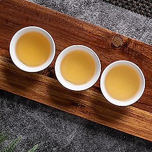 HonHeam Handmake Ceramic Mini Kungfu Tea Cups, Chinese Embossed Dragon Style White Porcelain Tiny Teacups,Tea Bowl Cup set of 6