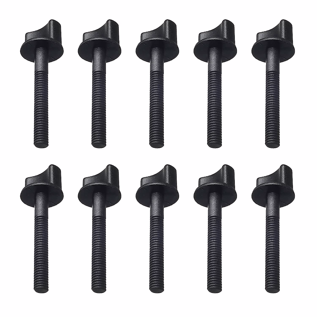 Fielect 10Pcs M6 x 40mm Nylon Thumb Screw Bolt Hand Plastic Screws Metric Thread for RC Model Aircraft Black