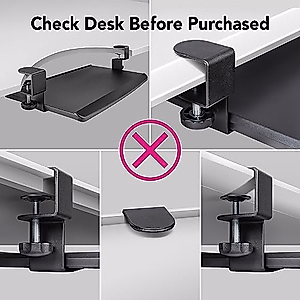 EHO Clamp-On Retractable Adjustable Keyboard Tray, Under Desk Ergonomic Keyboard Tray - Easy Tool-Free Install - Small with Wrist Rest for Enhanced Typing Comfort, Space-Saving, Surface 20" x 11.5"