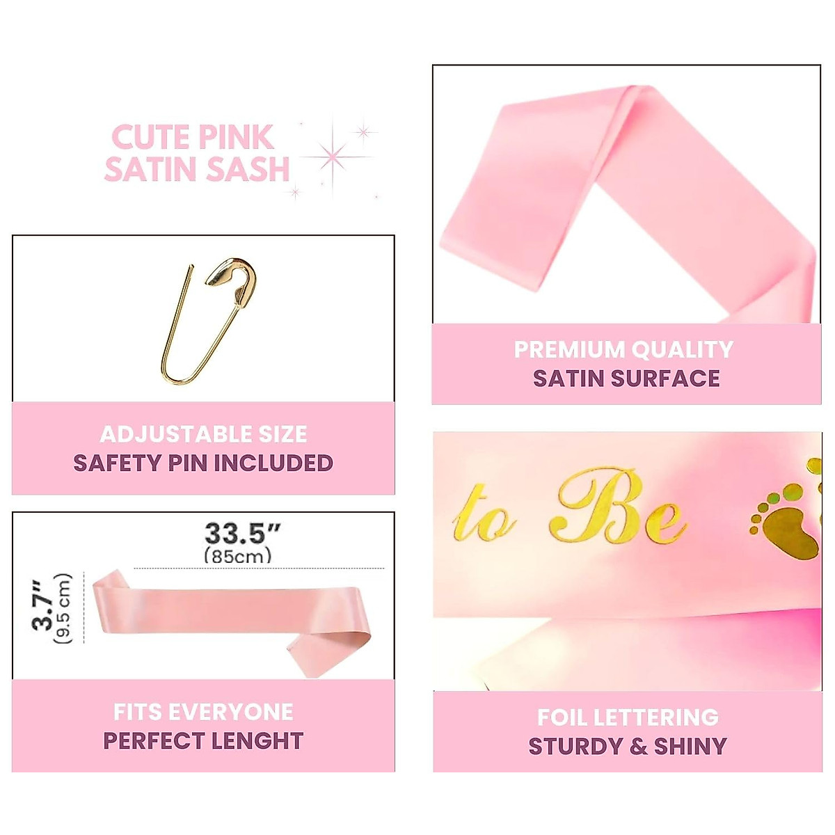 MAGICSHOP4U Mummy to be (1), Grandma to be (2) - Mom To Be Rose Gold Satin Sash Baby Shower Decorations, Gender Reveal, Baby Shower Sash