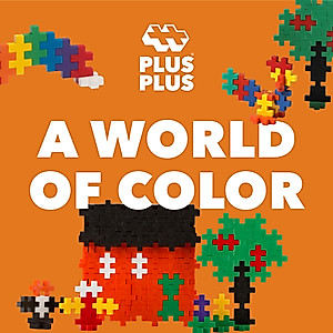PLUS PLUS BIG - Open Play Set - 600 Piece in Storage Tub- Basic Color Mix, Construction Building Stem Toy, Interlocking Large Puzzle Blocks for Toddlers and Preschool