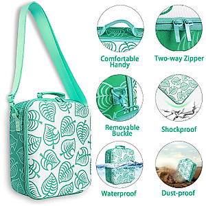 LYCEBELL Travel Carrying Case for Nintendo Switch, Hard Shell Protective Carry Bag [New Leaf Crossing Design]