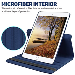 Newraturner Case for iPad 2/3/4 Case - 360 Degree Rotating Stand Smart Case Protective Cover with Auto Wake Up/Sleep Feature for Apple iPad 4, iPad 3 & iPad 2(Navy)