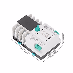 Dual Power Automatic Transfer Switch AC 400V 4P 100A ATS PC Automatic Changeover Toggle Switch for Municipal Electricity, UPS, Inverter, Solar