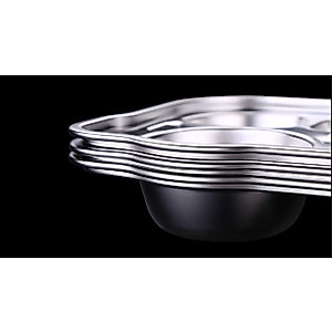 Stainless Steel Plate Divided Meal Tray Sections Dinner Dish for Babies, Toddlers and Kids Eating Food Car Shape BPA-Free Safe Fun Non-Toxic Heavy Duty (silver 2 pack)