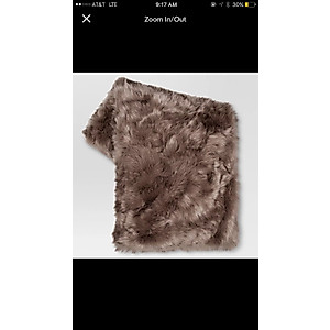 Threshold Faux Fur Throw Blanket Sable Brown (50" x 60")