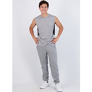 Real Essentials Men's Dry Fit Jersey Sleeveless Tank Top Muscle Yoga Active Men Basketball Beach Gym Workout Running Fitness Athletic Gym Bodybuilding Undershirt Tee T-Shirt, Set 5, M, Pack of 5