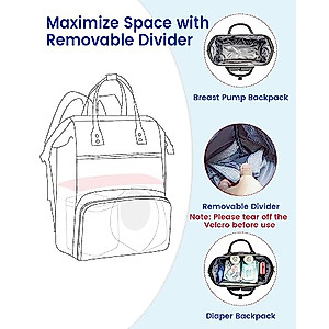 LOVEVOOK Breast Pump Backpack with Cooler Bag, Quilted Breast Pump Bags Fits Spectra S1, S2 Medela, Travel Double Layer Pumping Bag for Working Moms with 15.6" Laptop Pocket, Black