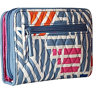 Vera Bradley Women's Rfid Turnlock Wallet Painted Medallions Wallets, One Size
