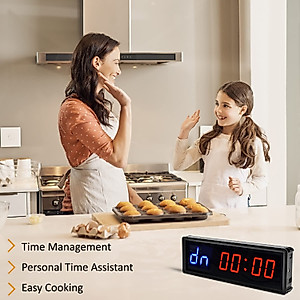 BTBSIGN LED Interval Timer Count Down/Up Clock Stopwatch with Remote for Home Gym Fitness Blue