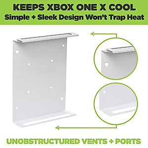 HIDEit Mounts X1X Wall Mount for Xbox One X - Made in USA White Steel Mount for Xbox One X White to Safely Store Your Xbox One X Near or Behind TV