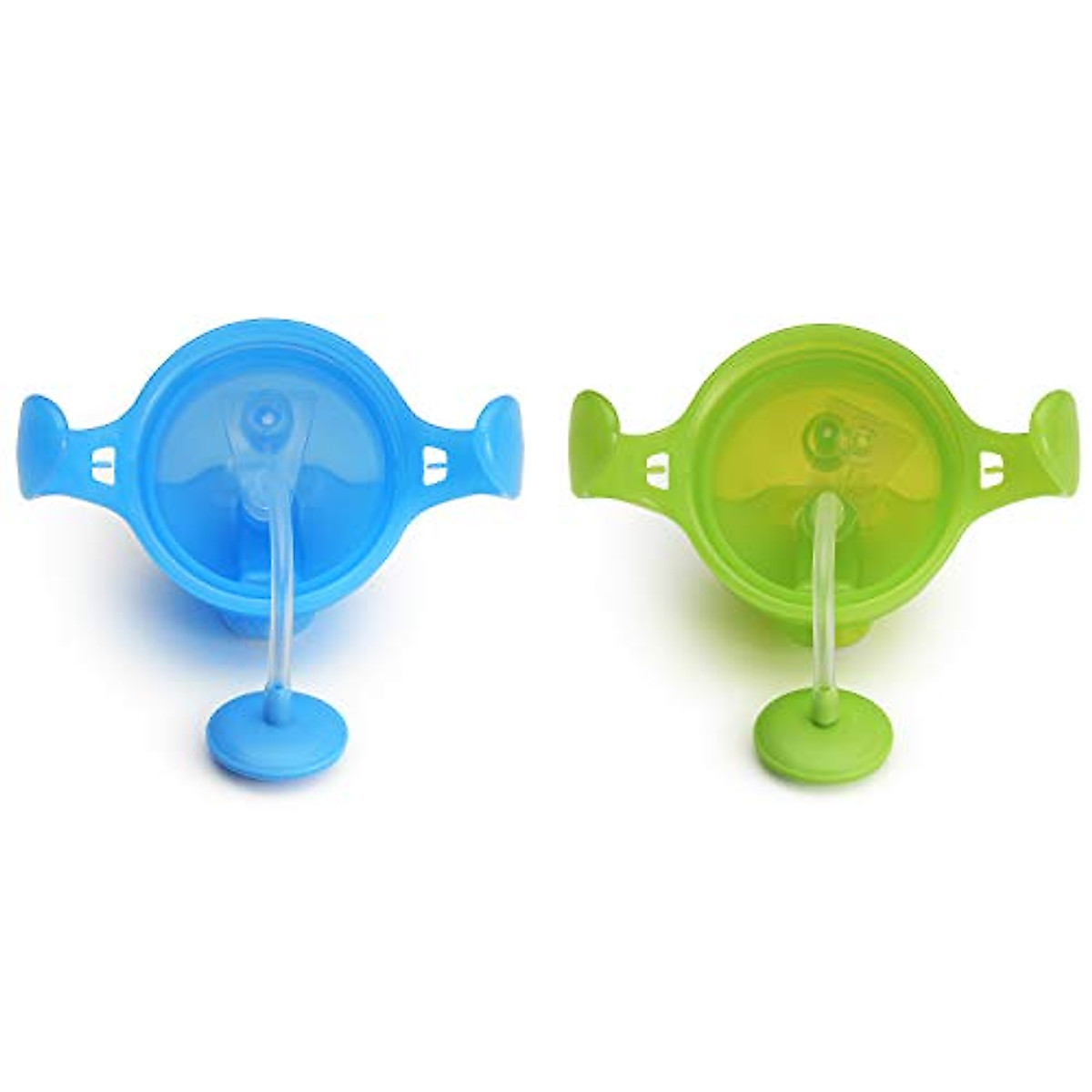 Munchkin® Any Angle™ Weighted Straw Trainer Cup with Click Lock™ Lid, 7 Ounce, 2 Pack, Blue/Green