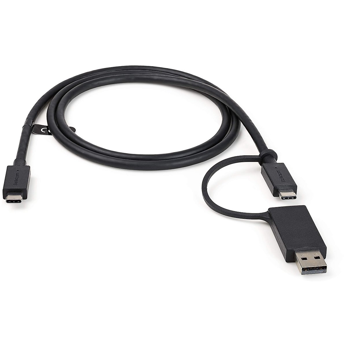 StarTech.com 3ft (1m) USB-C Cable with USB-A Adapter Dongle - Hybrid 2-in-1 USB C Cable w/USB-A - USB-C to USB-C (10Gbps/100W PD), USB-A to USB-C (5Gbps) - Ideal for Hybrid Docking Station (USBCCADP)