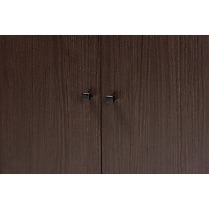 Baxton Studio Dark Brown Shoe Cabinet ATSC1613-Modi Wenge-Shoe Cabinet