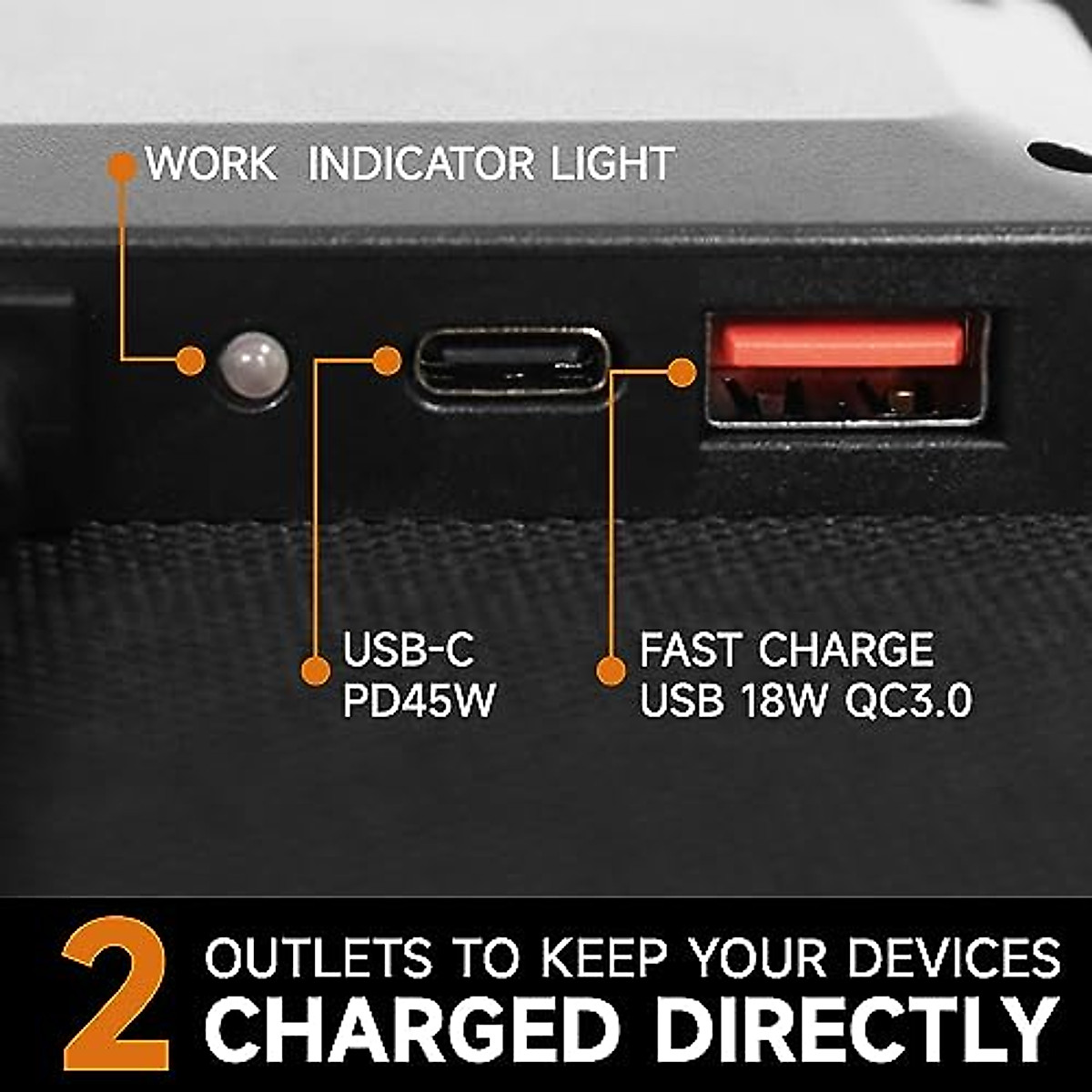 BALDR 120W Portable Solar Panel for Jackery/ECOFLOW/Flashfish/ROCKPALS Power Station Generator, Foldable Solar Cell Charger with 2 USB Ports & 18V DC Output for RV Boat Car ,Black