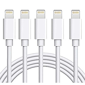 iPhone Charger Cable 5 Pack 6FT USB Fast Charging Syncing Cord Cables Compatible iPhone 14/13/12/11/XS/Max/XR/X/8/8Plus/7/7P/6S/iPad/IOS White sharllen