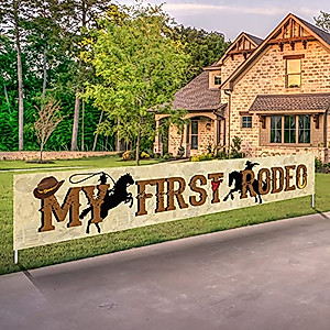 Labakita Lager My First Rodeo Banner, West Cowboy Cowgirl Theme 1st Birthday Banner, Mexican Rodeo Themed 1st Birthday Party Decorations