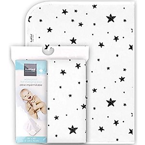 Kushies Deluxe Change Pad Flannel, Scribble Stars Black & White