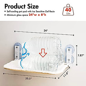 Cat Window Perch Durable Cat Hammock Seat for Indoor Cats Reversible Mat Use Year-Around Foldable Cat Bed Providing All-Around Sunbath Saving Space Washable Holds Up to 40 lbs (Plush Beige)