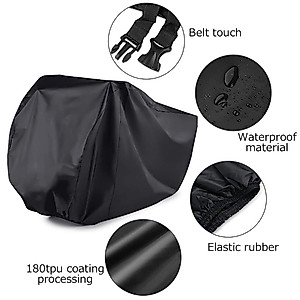 Maveek Bicycle Cover for 3 Bikes Waterproof Outdoor Storage Winter Cold Weather, Rain Snow Wind Proof Tarp Tent Shed Dust Dirt Resistant All Weather Cycle Protection UV Summer Indoor Garage