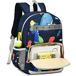 LOIDOU Kids Backpack Boys Kindergarten Preschool Backpacks Toddler School Bag Bookbag 16 Inch Dinosaur Backpacks for Kids 5+